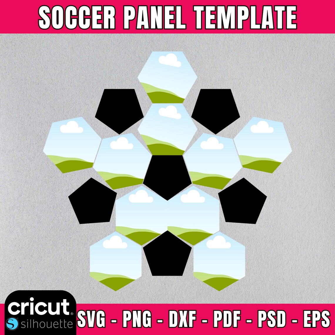 Soccer Panel Blank Template, Custom Soccer Ball Wrap, Canva Editable ...