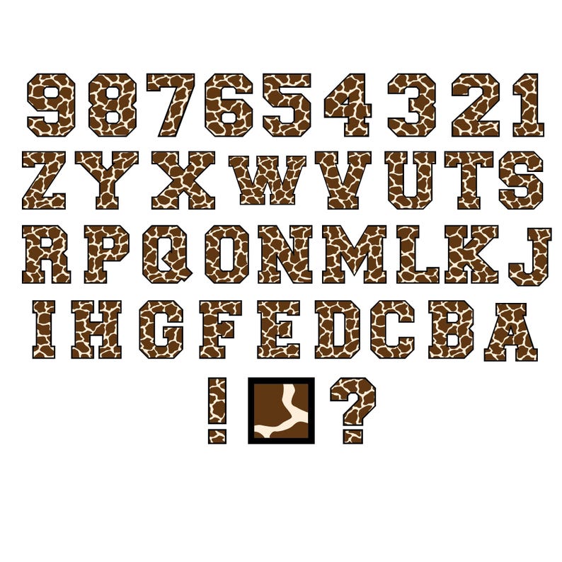 Safari Animals Skin Alphabet Doodle Letters , Leopard Print, Animal ...