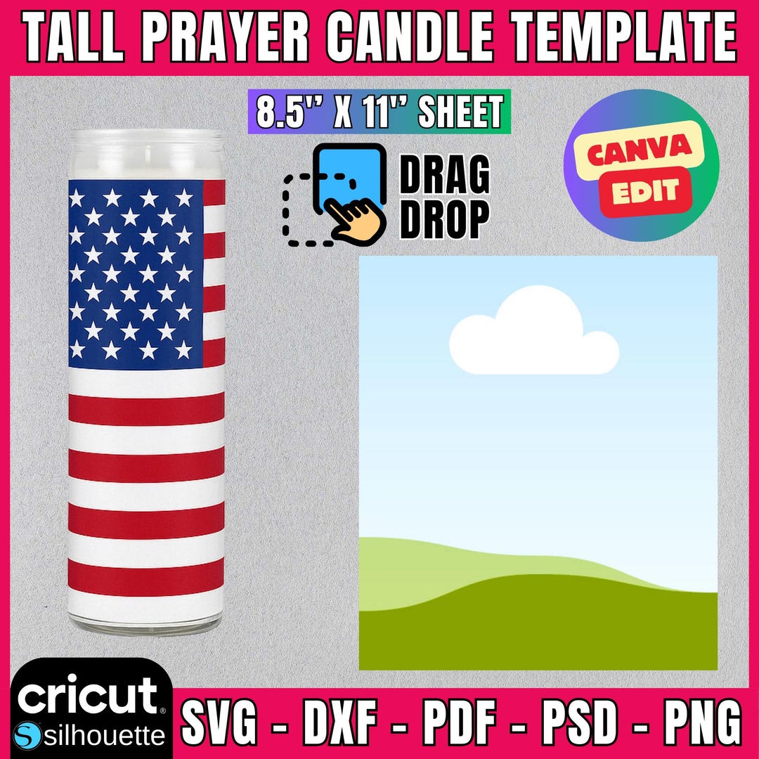 Tall Prayer Candle Template, Prayer Candle Label Template, Prayer ...