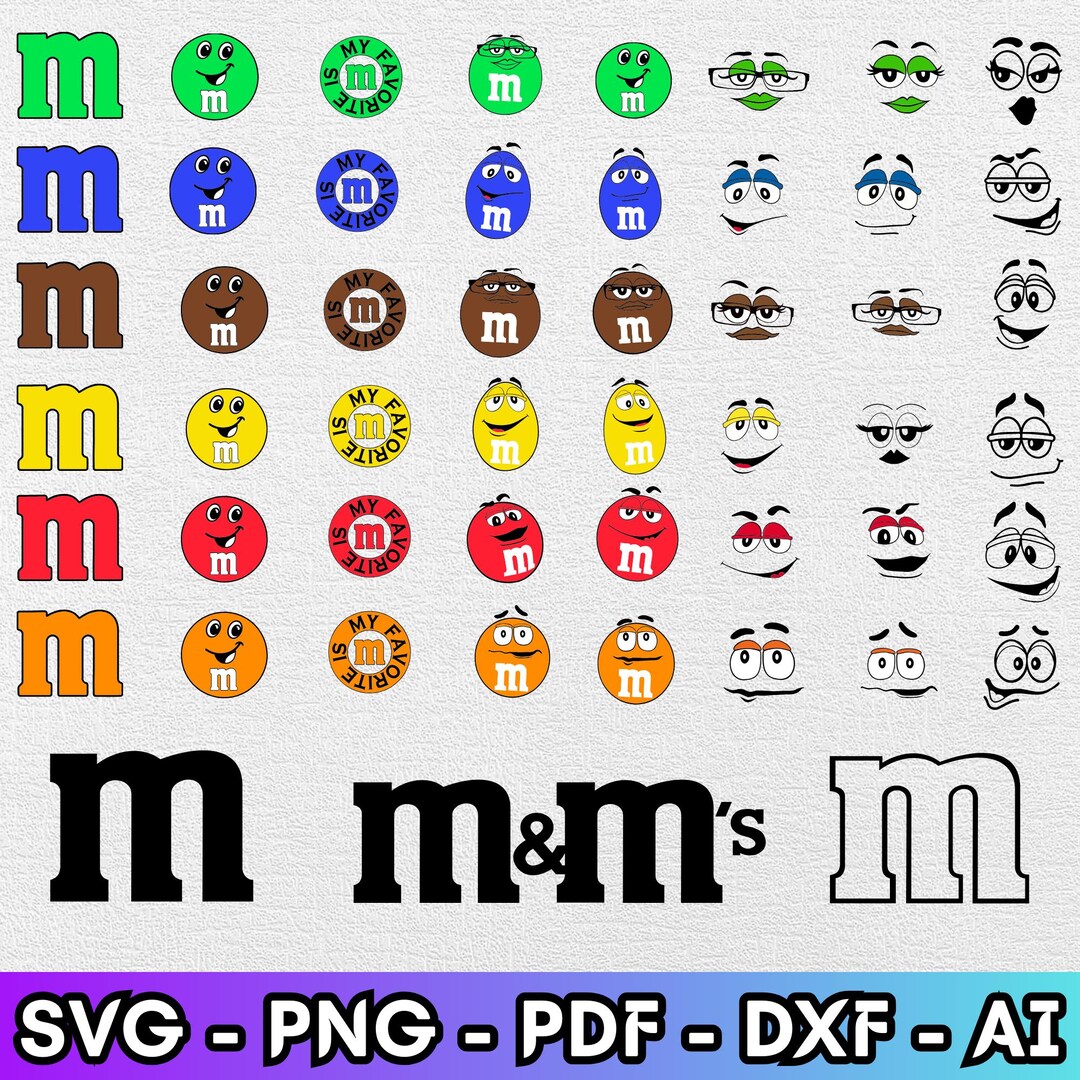 M and M Faces Svg, Face Svg, SVG for Cricut, Layered Files, Tshirt Face ...
