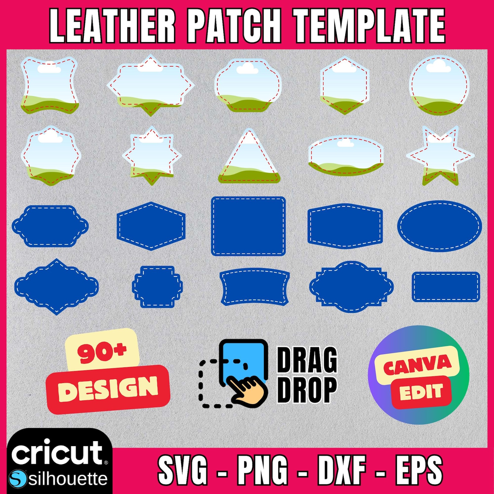 Leather Patch Svg, Leather Patch Template, Custom Leather Patch Hat ...