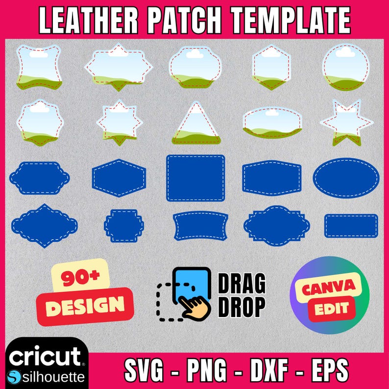 Leather Patch Svg, Leather Patch Template, Custom Leather Patch Hat, Hat Patches Svg, Patch ...