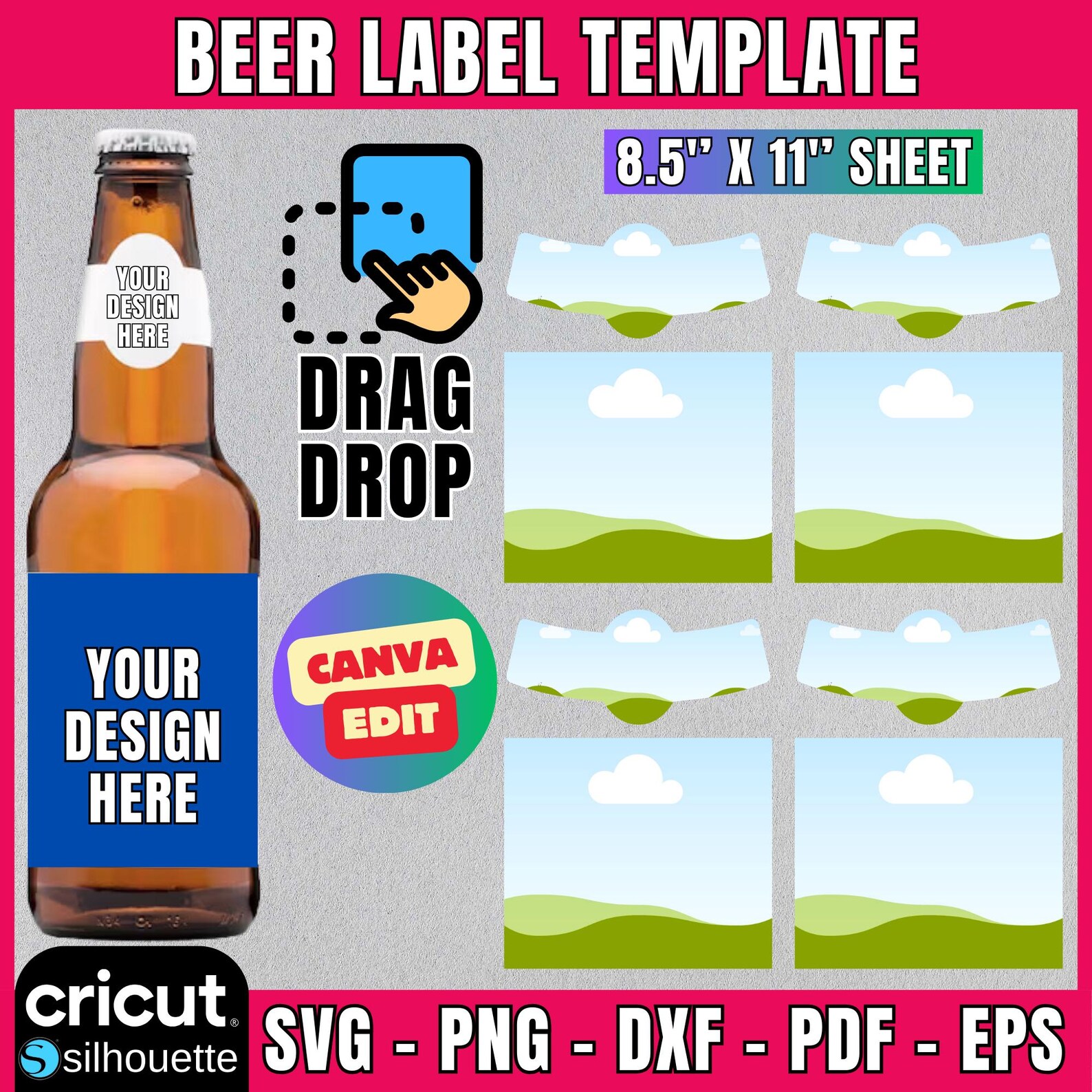 Beer Label Template, Beer Label Svg, Bottle Beer Neck Label Template ...