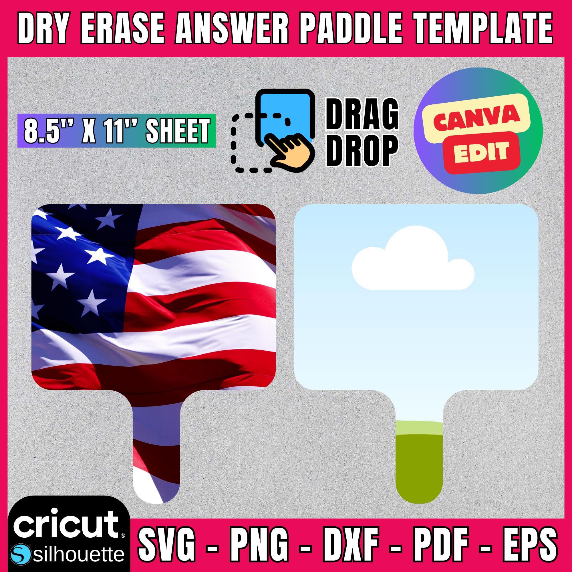 Dry Erase Answer Paddle Template, Paddle Board Template, Fan Template ...