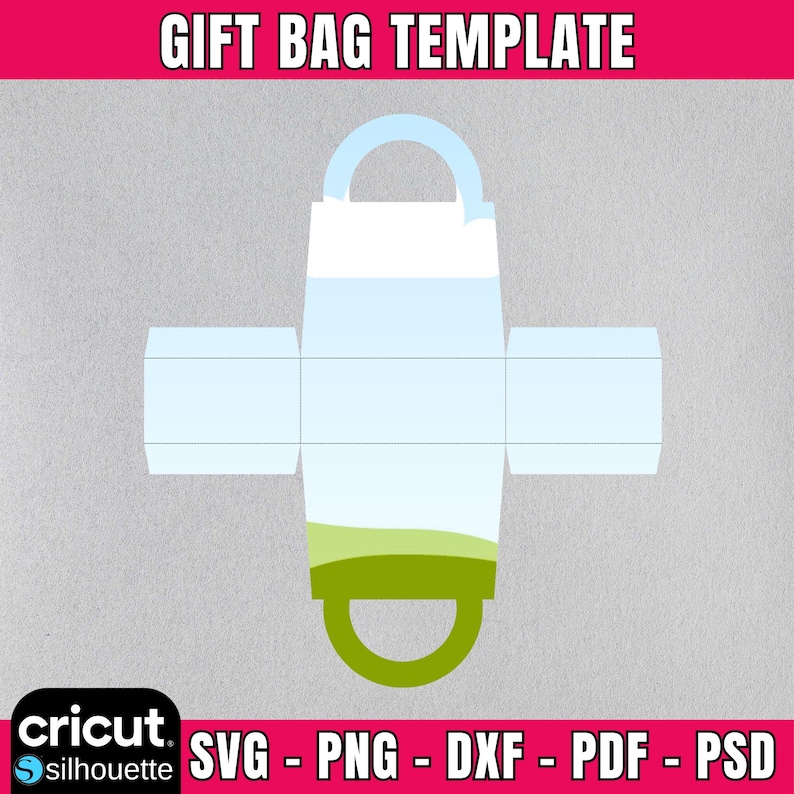 Gift Bag Template, Paper Bag Template Svg, Gift Bag Svg, Gift Box Svg ...