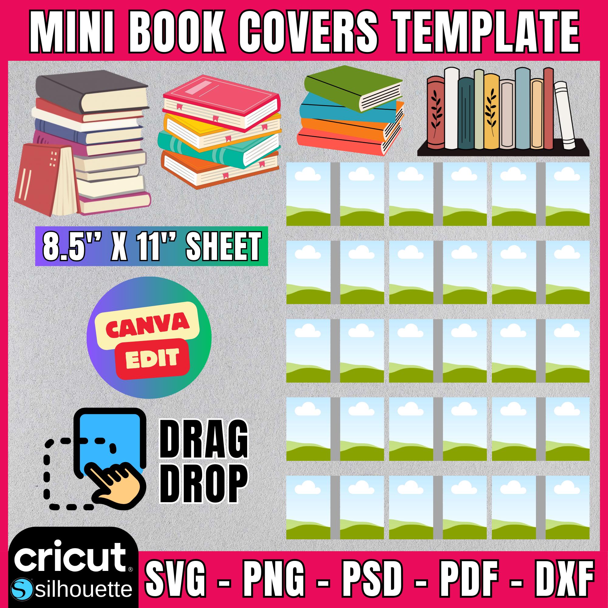 Mini Book Covers Template, Miniature Books for Decor, Tiny Book DIY ...