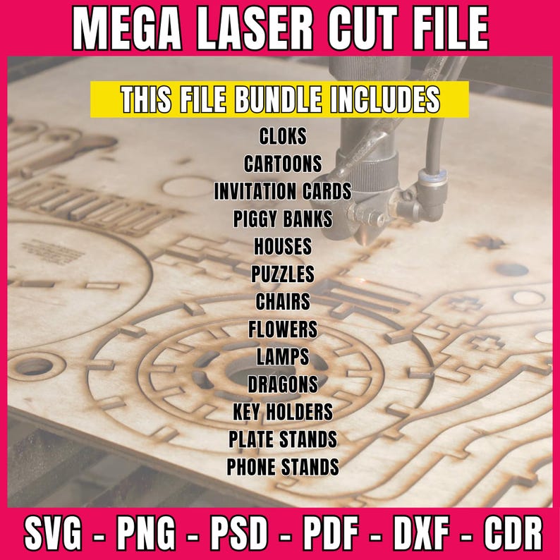 250.000 Mega Laser Cut Bundle, Laser Cut File, Engraving Patterns ...
