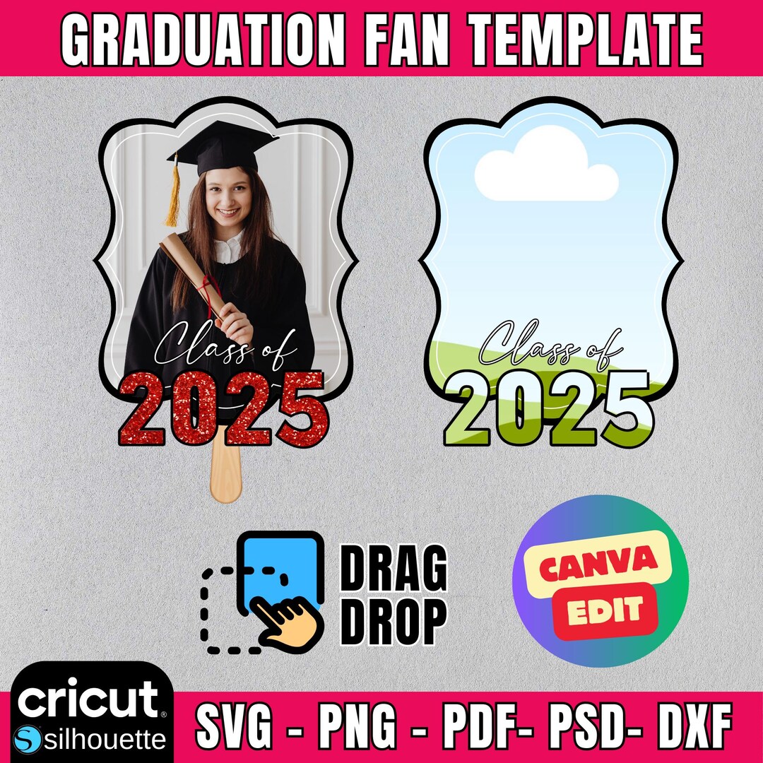 Grad Paddle Fan Template, Custom Grad Fan, Graduation Fan Template ...