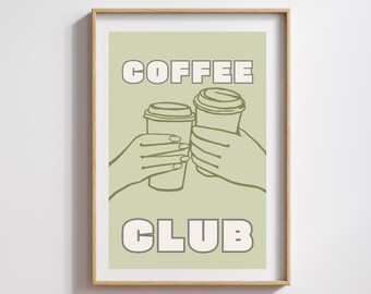 A4 Coffee Club Poster - Etsy