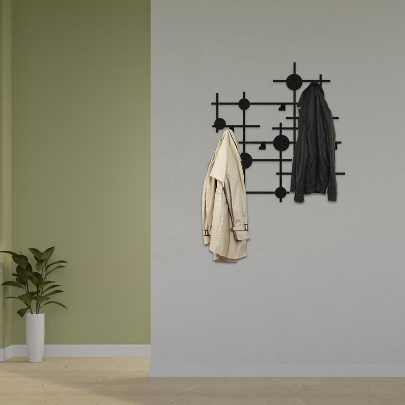 Abstract Circle Wall Coat Rack, Decorative Hooks , Modern Coat ...
