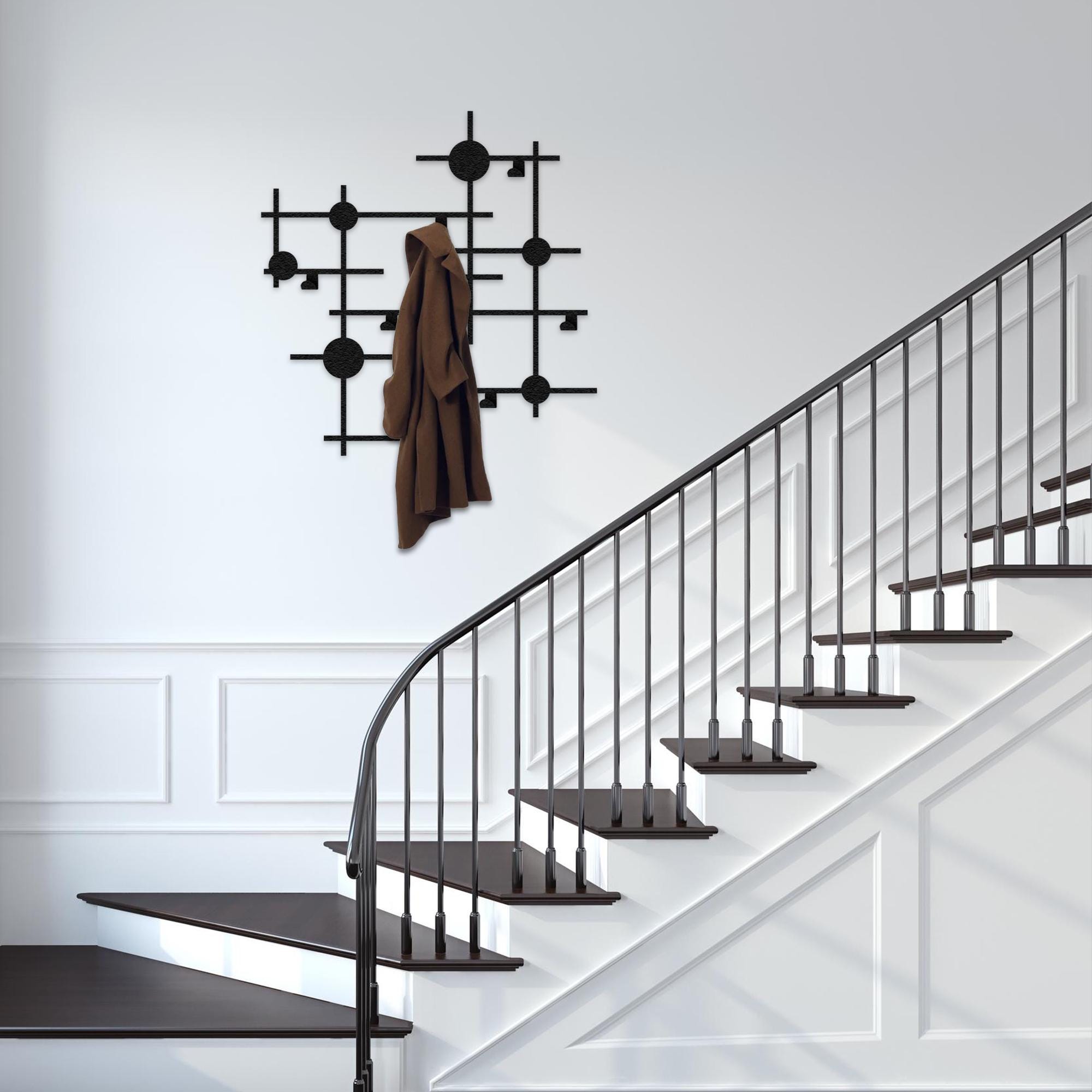 Abstract Circle Wall Coat Rack, Decorative Hooks , Modern Coat ...