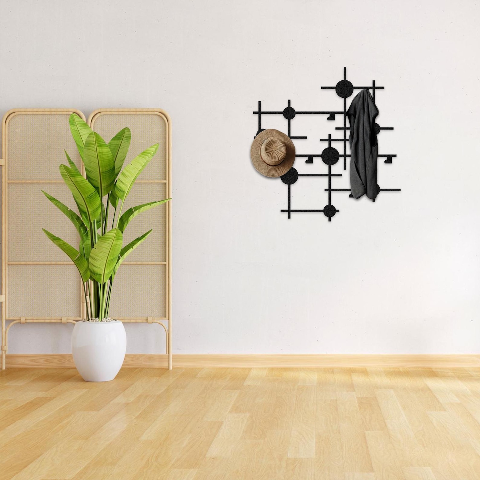Abstract Circle Wall Coat Rack, Decorative Hooks , Modern Coat ...