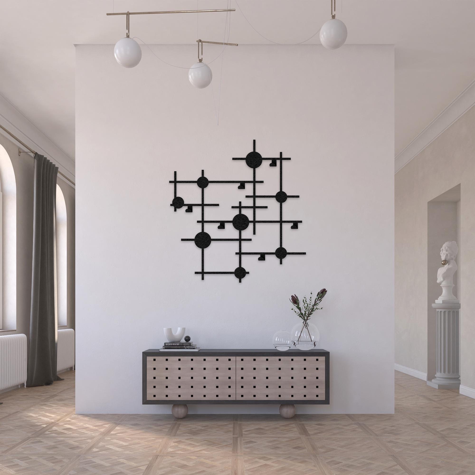 Abstract Circle Wall Coat Rack, Decorative Hooks , Modern Coat ...