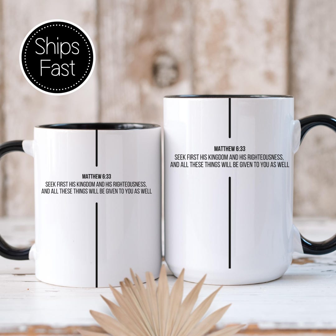 Matthew 6:33 Christian Mug - Personalized Bible Verse Scripture Gift - Etsy