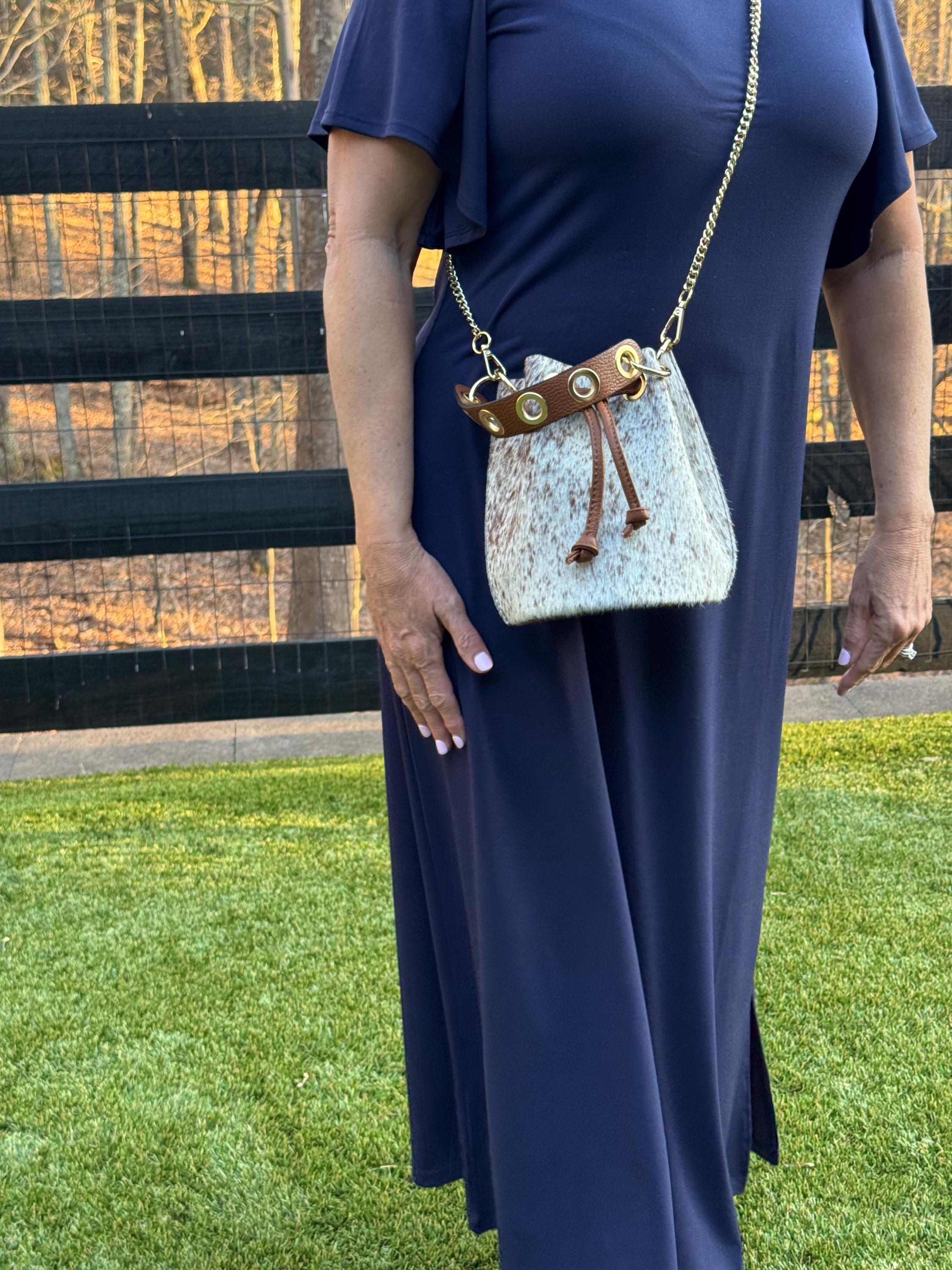 Cowhide Bucket Bag, Genuine Leather Purse, Western Crossbody Bag ...