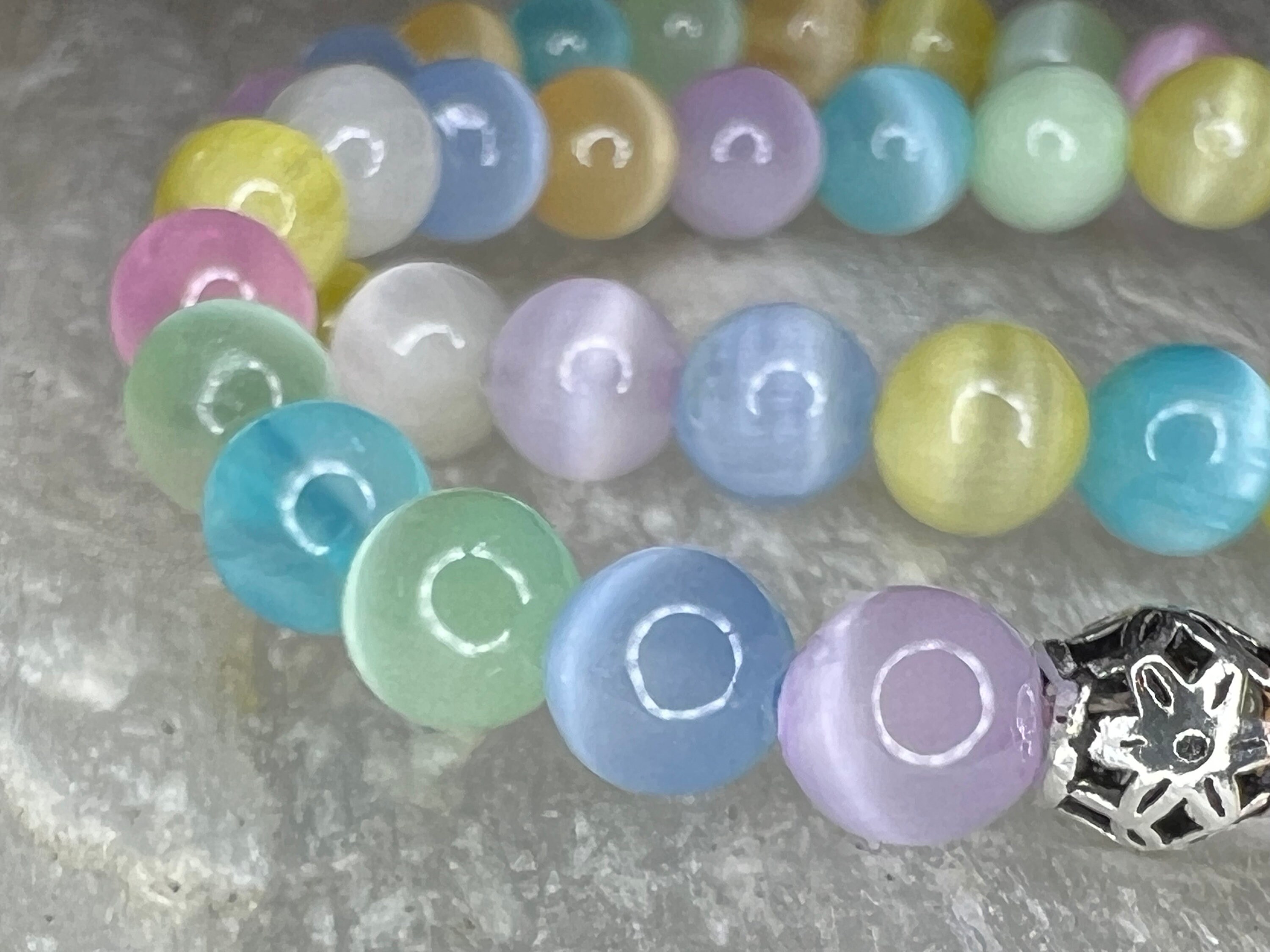 Childs Dyed Selenite Stacking Bracelet - Etsy