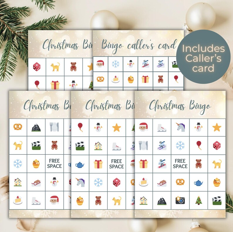 Christmas Bingo Game Printable: 30 Unique Cards, Holiday Family Fun ...
