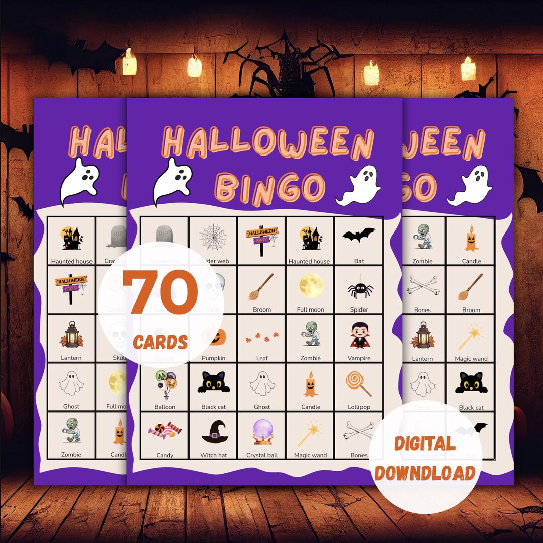 Halloween Bingo Game for Kids: Printable Party Activity (PDF) - Etsy
