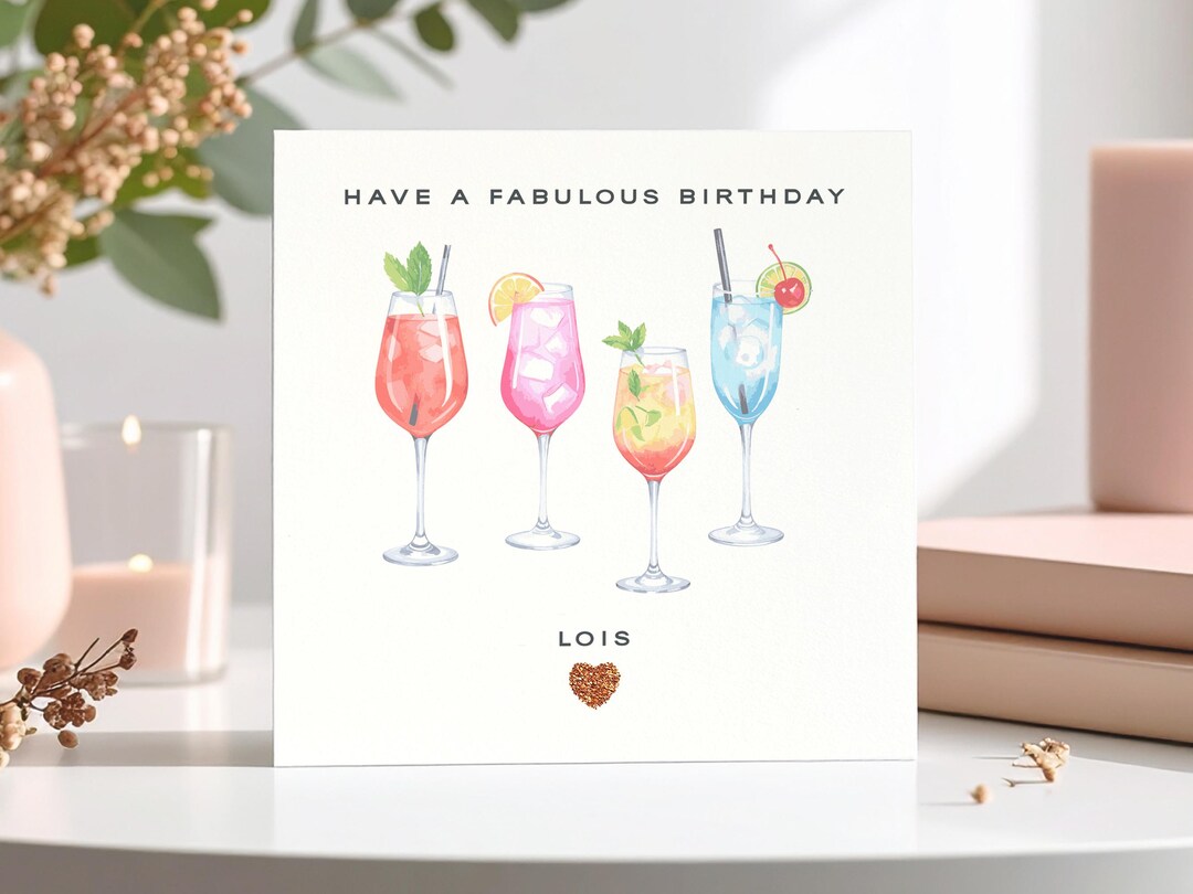 Personalised Sparkly Friend Birthday Card, Copper Glitter Heart ...