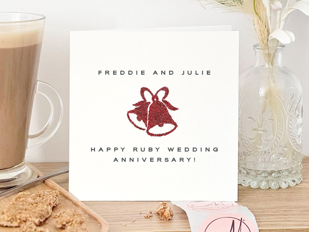 Personalised Ruby Anniversary Card for Parents, Personalised Ruby ...
