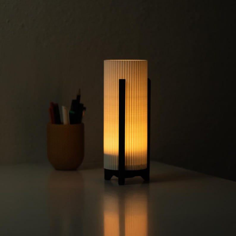 Modern Table Desk Lamp, 3D Printed Decorative Light Minimalist Home ...