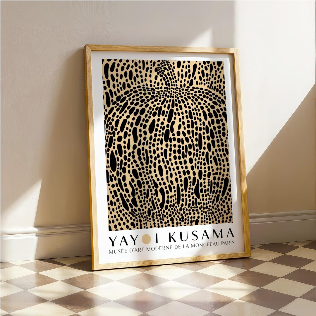 Yayoi Kusama Dotted Pattern Pumpkin Abstract Wall Art | Pumpkin Dot ...