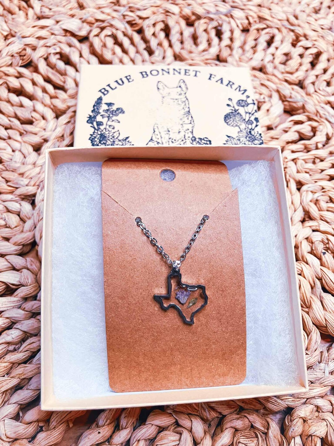 Handmade Texas Flower Pendant Necklace: Hypoallergenic Stainless Steel ...