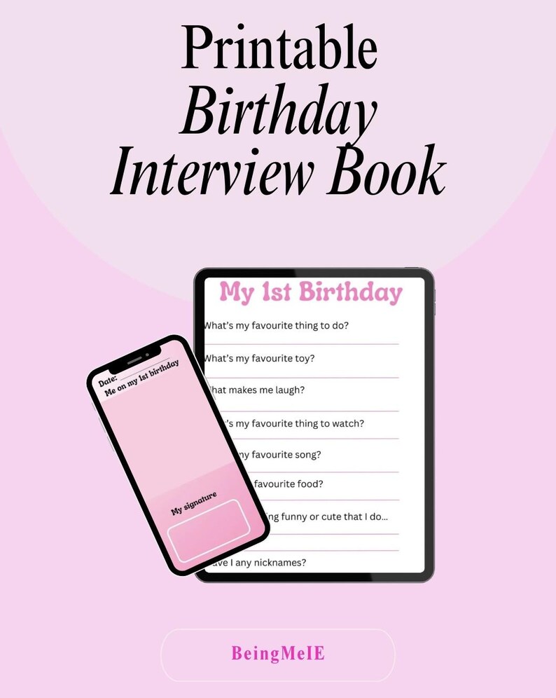 Printable Birthday Interview Book - Etsy