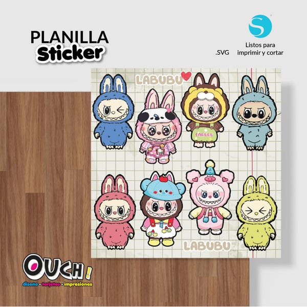 Labubu Sticker Template - Etsy