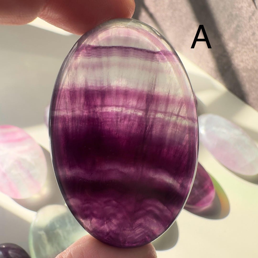 Candy Fluorite Palm Stone: Crystal Gift, Focus Stone - Etsy