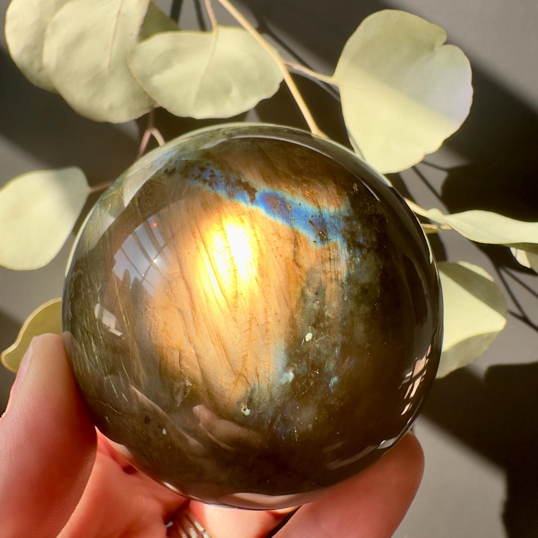 High Quality Gorgeous Flashy Labradorite Sphere, Sunset Flash, Blue Flash, Crystal Gifts ...