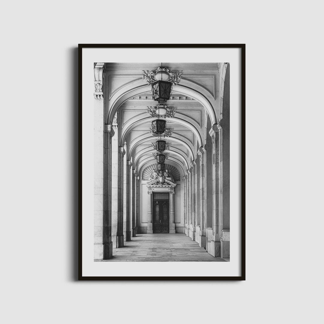 Symmetrical Archway Print: Black and White Architecture Photography - Etsy