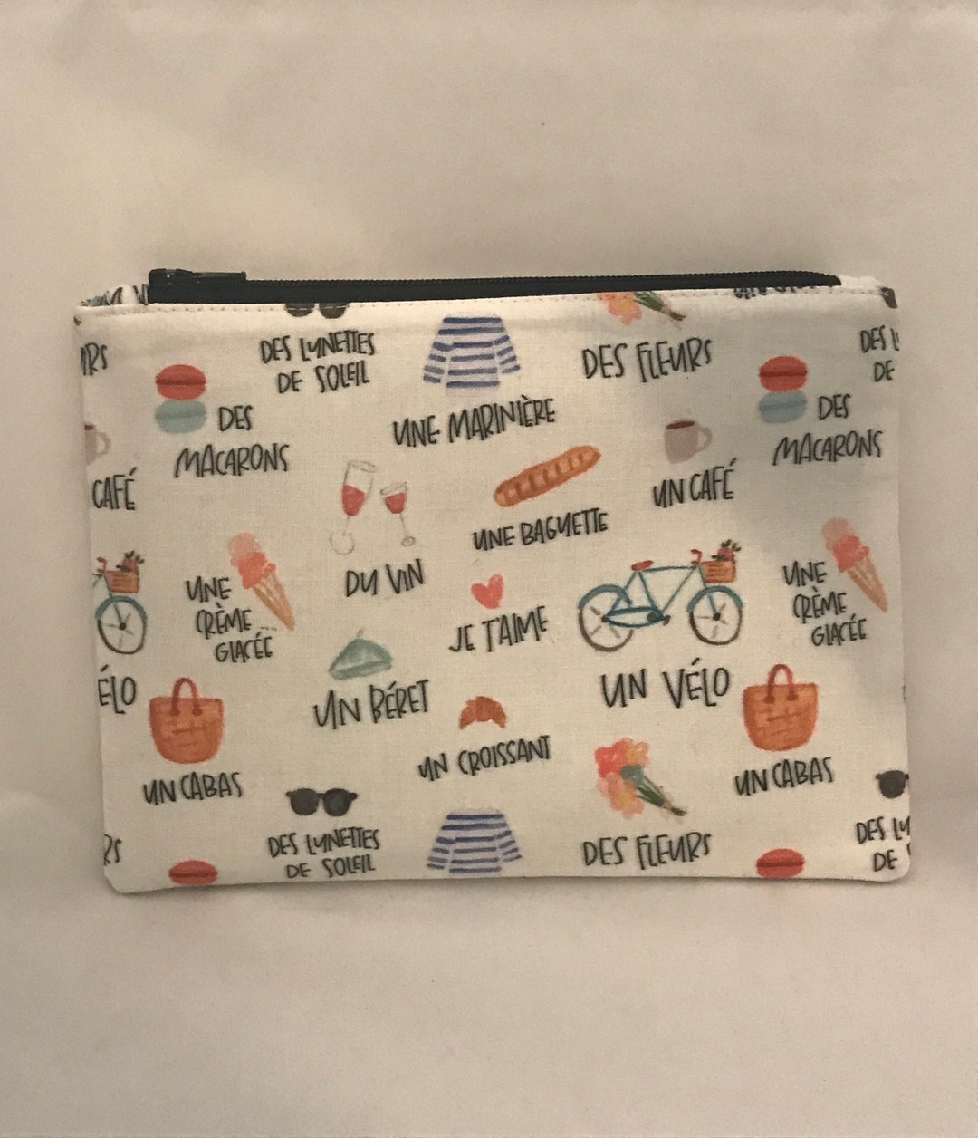 Perfect Paris French Zipper Pouch, Make-up Bag, Cosmetic Case, Travel ...