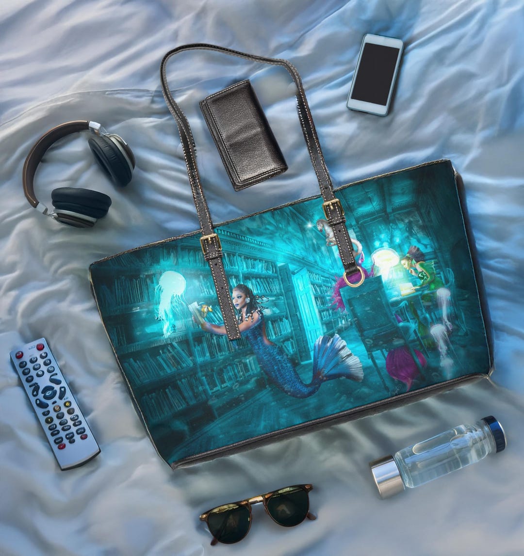 Underwater Mermaid Library Fantasy Book Lover Gift Ocean Magic ...