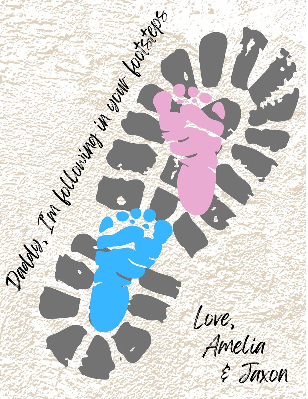 Editable I'm Following in Your Footsteps Father's Day Gift Printable ...