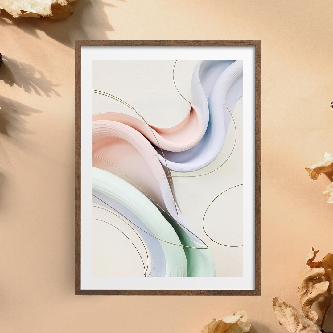Pastel Abstract Wall Art, Modern Minimalist Printable, Neutral Swirl ...