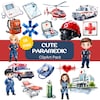 20 Watercolor EMS Digital Backgrounds, EMT Paramedic Scrapbook Paper ...