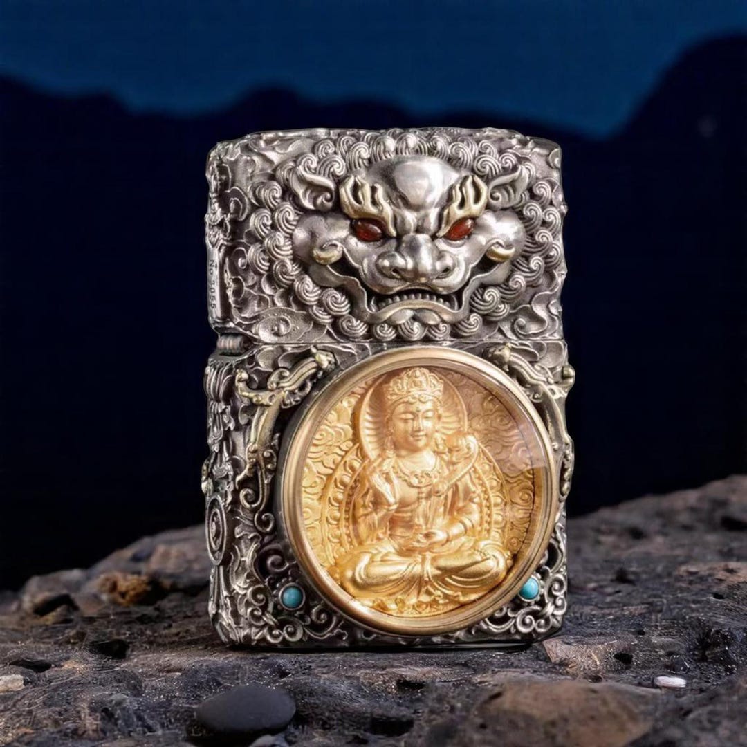 Ancient Guardian God Zippo Lighter | Buddha Handcrafted Relief Design ...