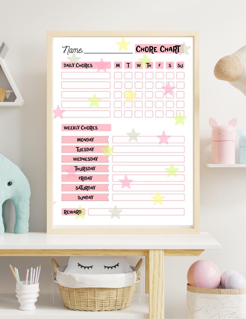 Colorful Kids Chore Chart - Customizable Daily and Weekly Tasks ...