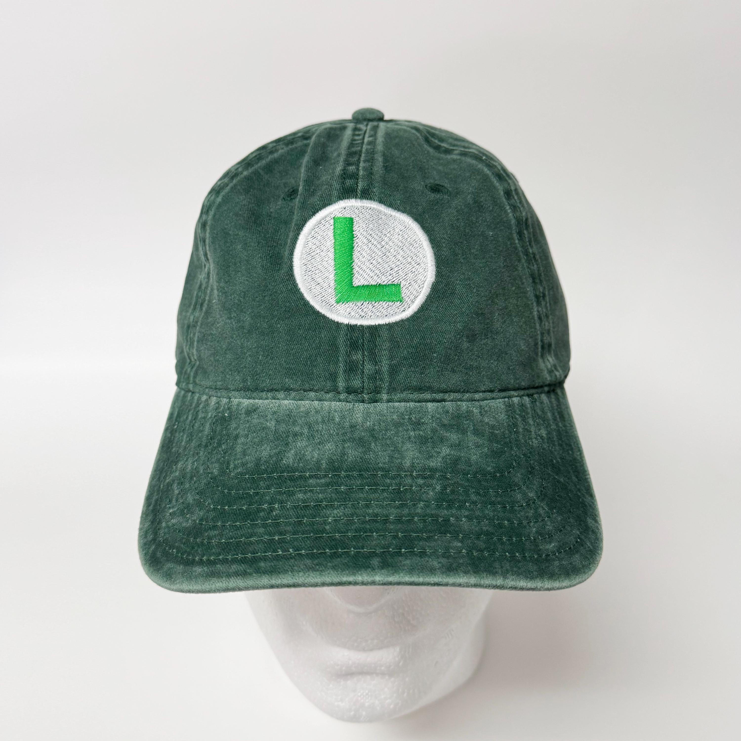 Luigi Washed Cotton Hat: Super Mario Bros Embroidered Baseball Cap - Etsy