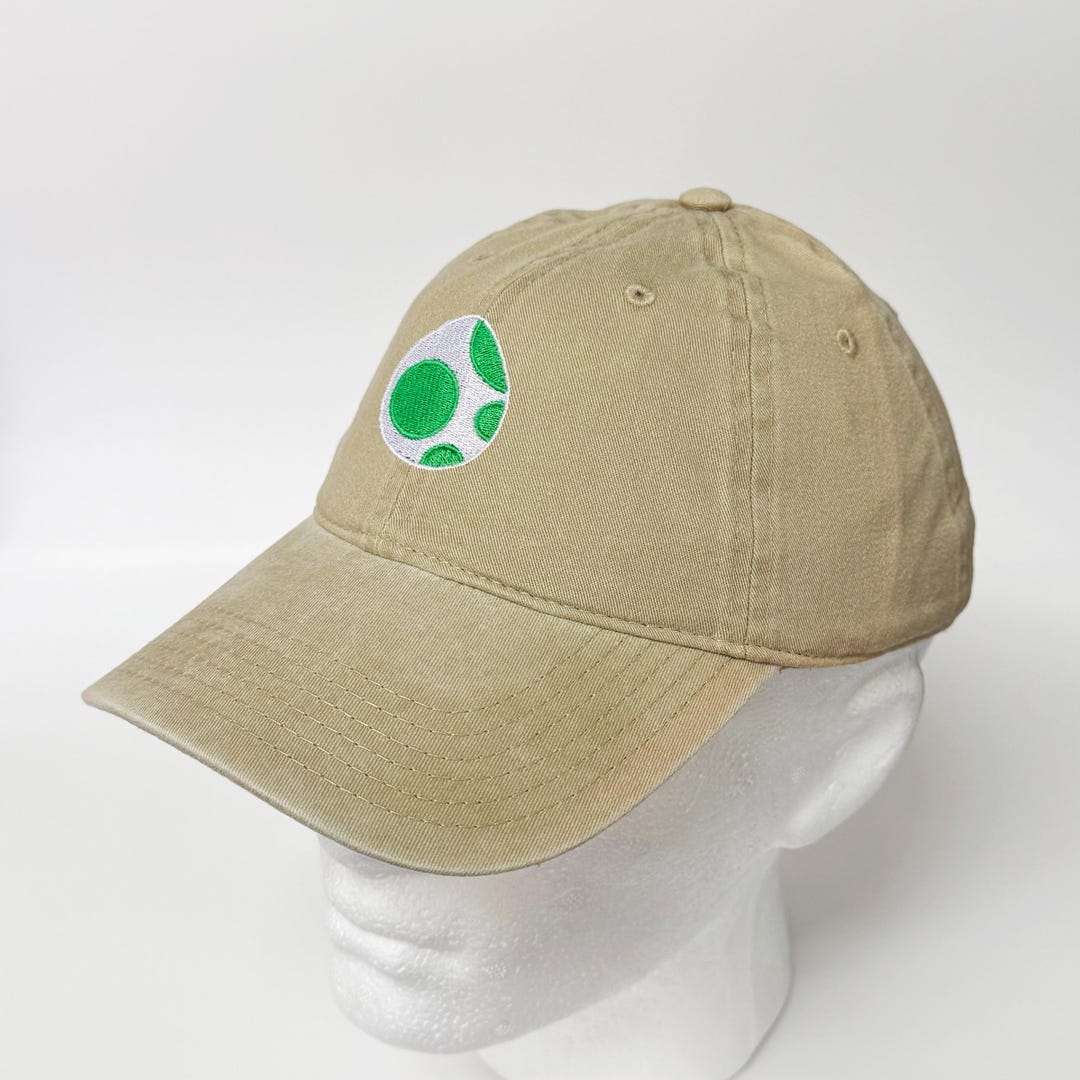 Yoshi Egg Washed Cotton Hat Super Mario Bros Baseball Cap Embroidered ...