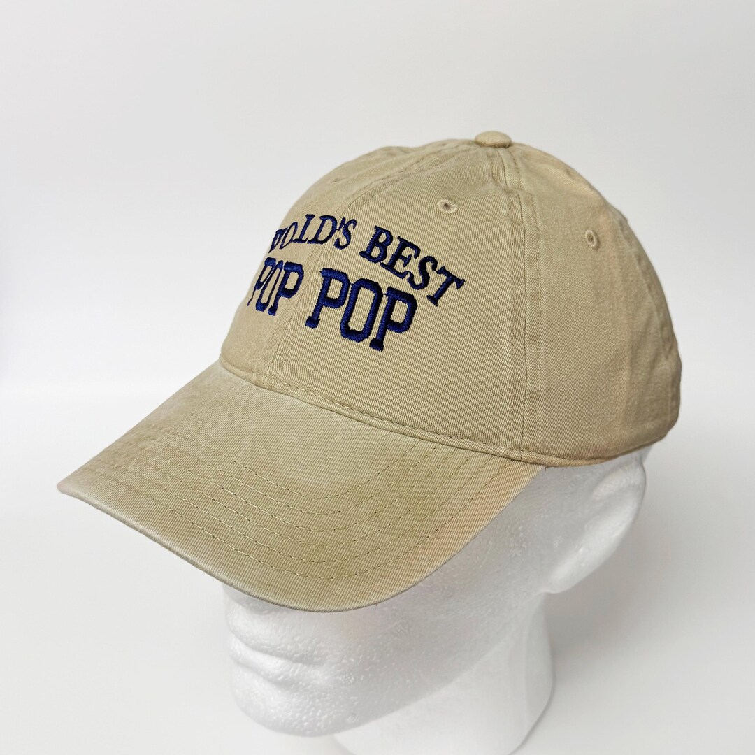 World's Best Pop Pop Design Embroidered Washed Cotton Hat - Etsy