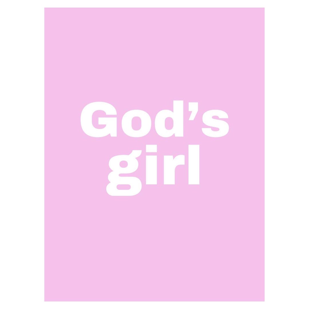 GOD'S GIRL Printable Wall Art Digital Poster Pink Wall Decor Girly Room ...