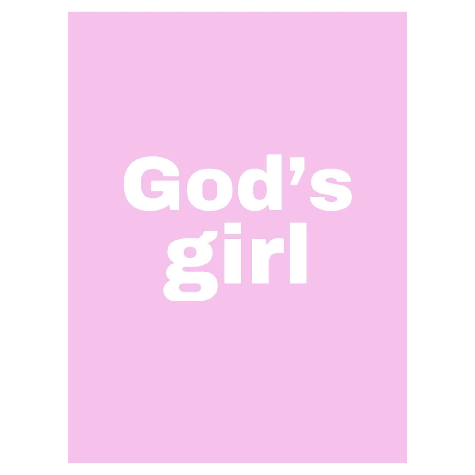 GOD'S GIRL Printable Wall Art Digital Poster Pink Wall Decor Girly Room ...
