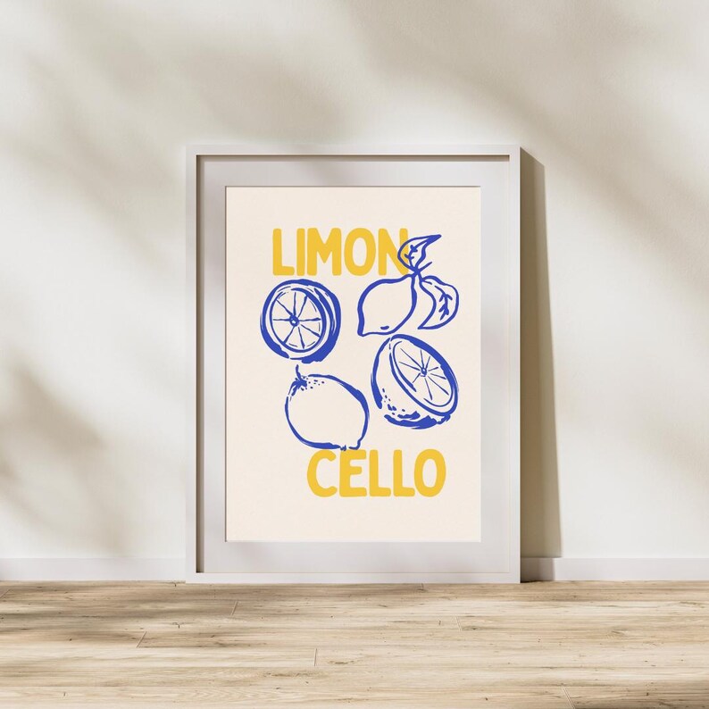 Italian Summer Coastal Wall Art Set of 5 – Limoncello Poster, Sardines ...