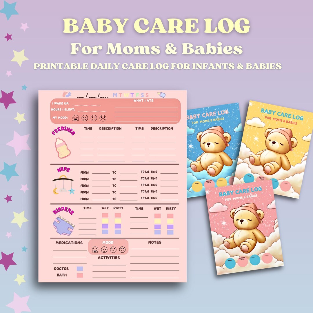 Printable Baby Care Log: Daily Infant Tracker (A4/A5/US Letter) (PDF ...