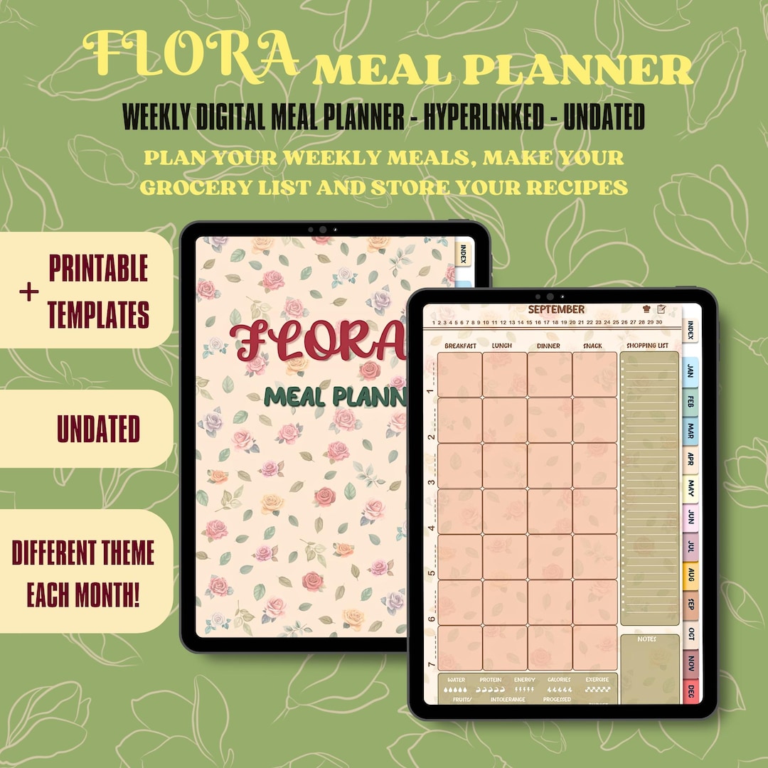 FLORA Meal Planner | Weekly Meal Tracker, Food Diary, Recipe Organizer ...