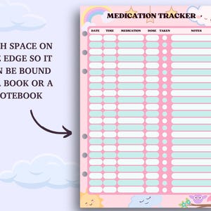 Printable Medication Tracker for Kids: Daily Medicine Log (digital ...