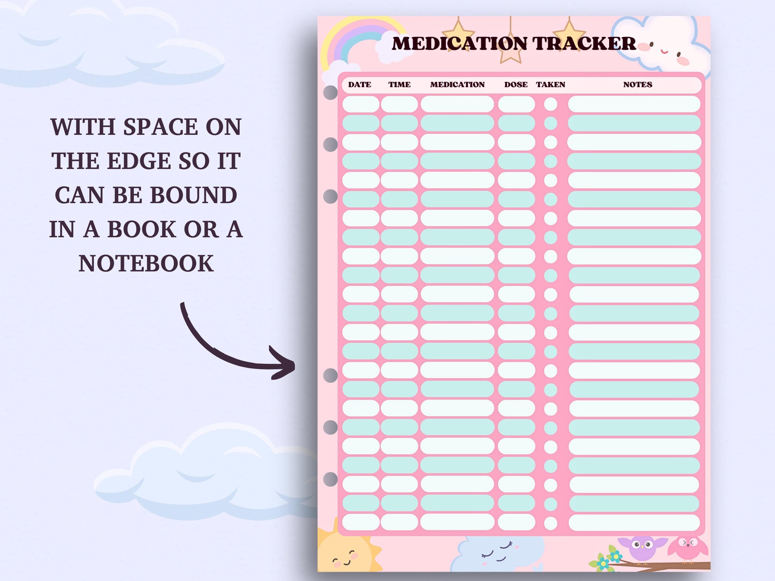 Printable Medication Tracker for Kids: Daily Medicine Log (digital ...
