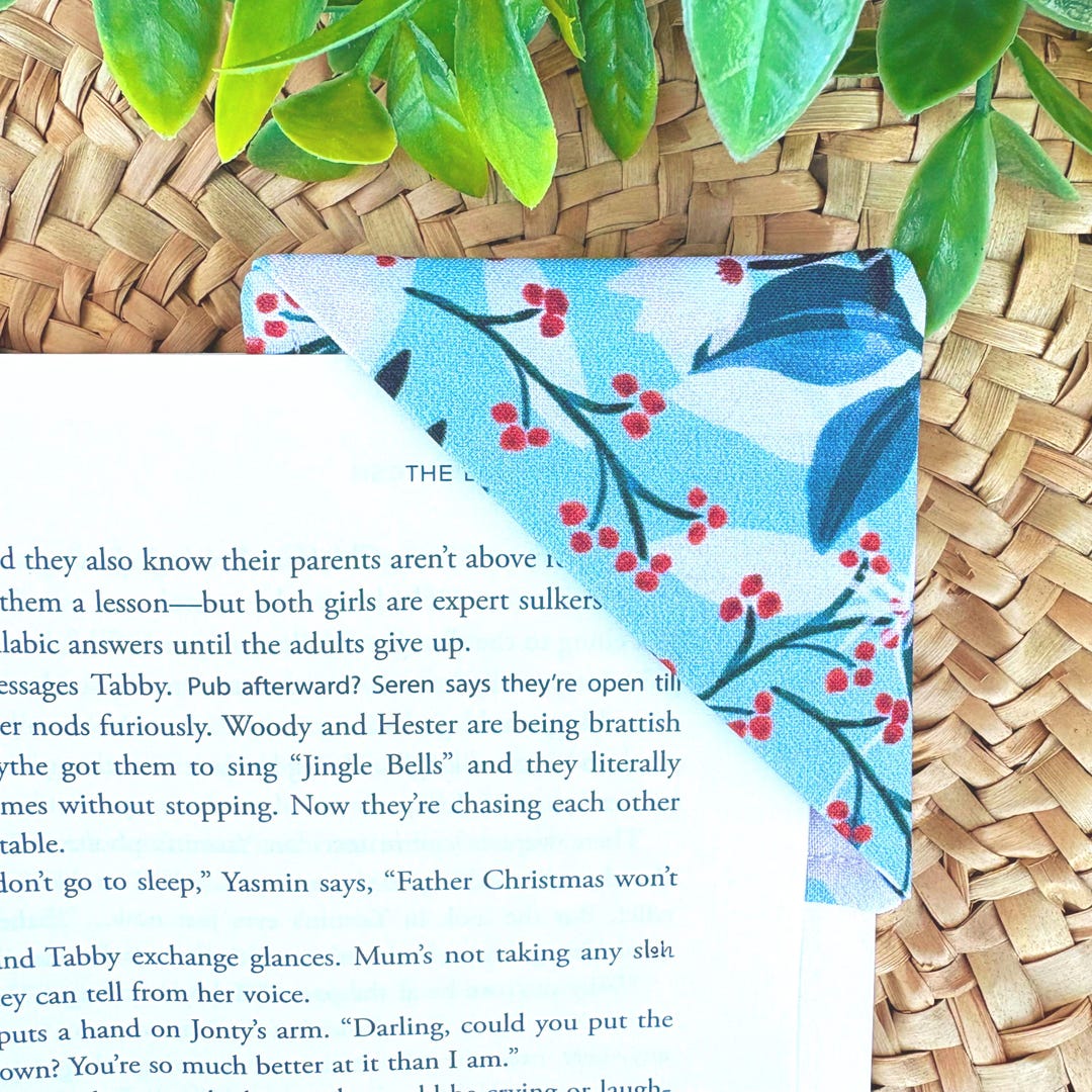 Frosted Florals Fabric Corner Bookmark - Etsy